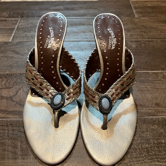 PAZZO | Shoes | Luna Rosa By Pazzo Silver Opal Sandals Heel Womens 8 ...